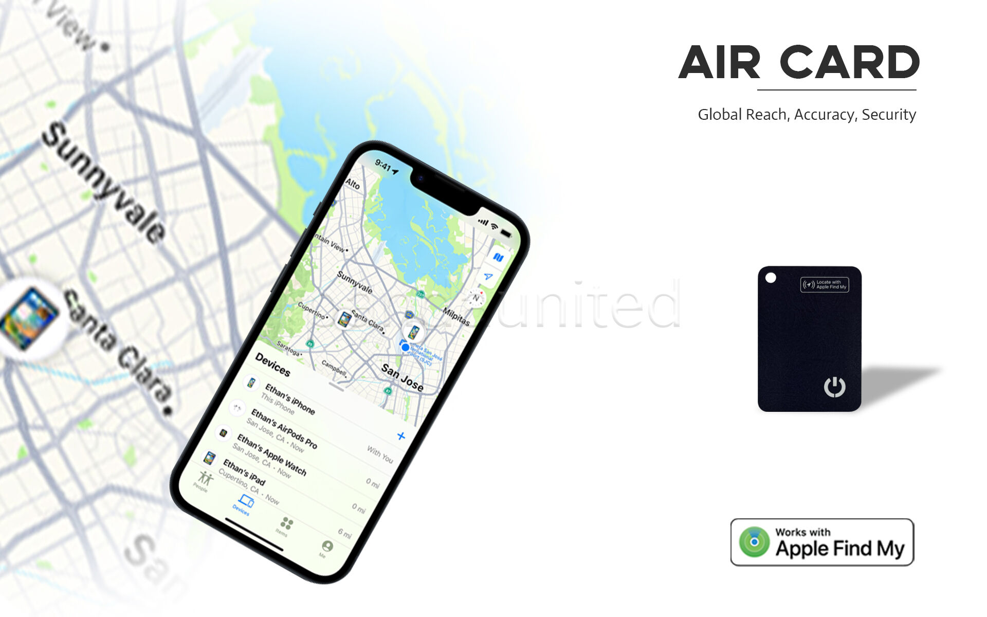 Small Tracker Air Card Tag Locator For Anti-lost Wireless Charge Ipx68 ...