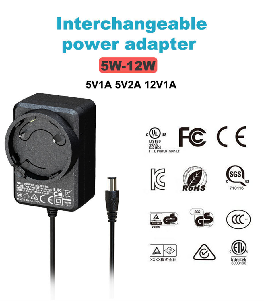 New In 2024 12w Ac To Dc Power Adapter With Dc Cable And Replaceable ...