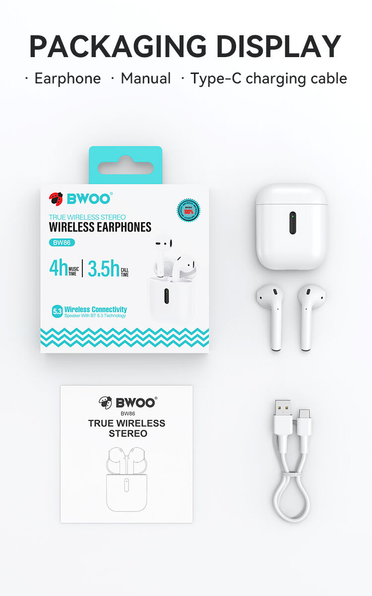 Bwoo 2024 New Design Led Audifonos Bluetooth Headset Earbuds In-ear ...