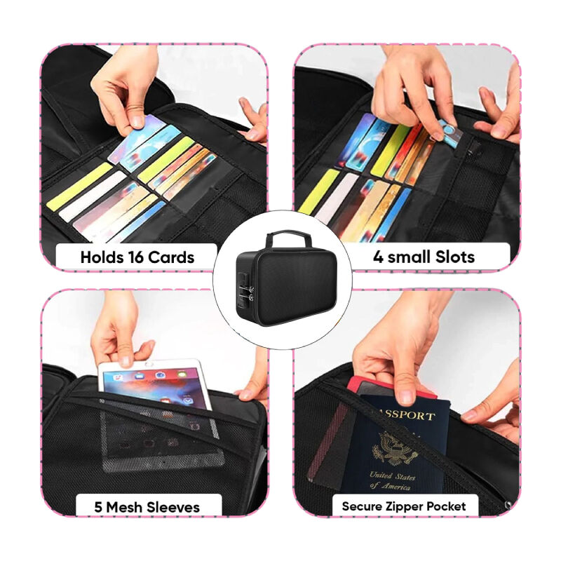 Fireproof Document Bag With Lock Silicone Glass Fiber Travel Waterproof ...