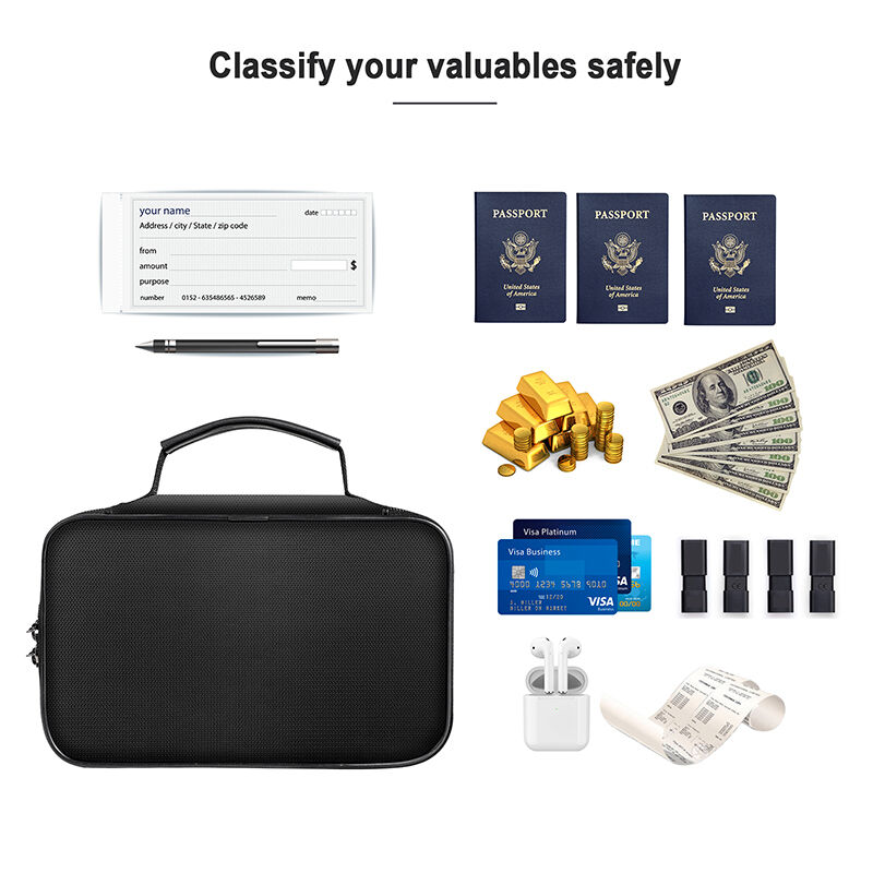 Fireproof Document Bag With Lock Silicone Glass Fiber Travel Waterproof ...