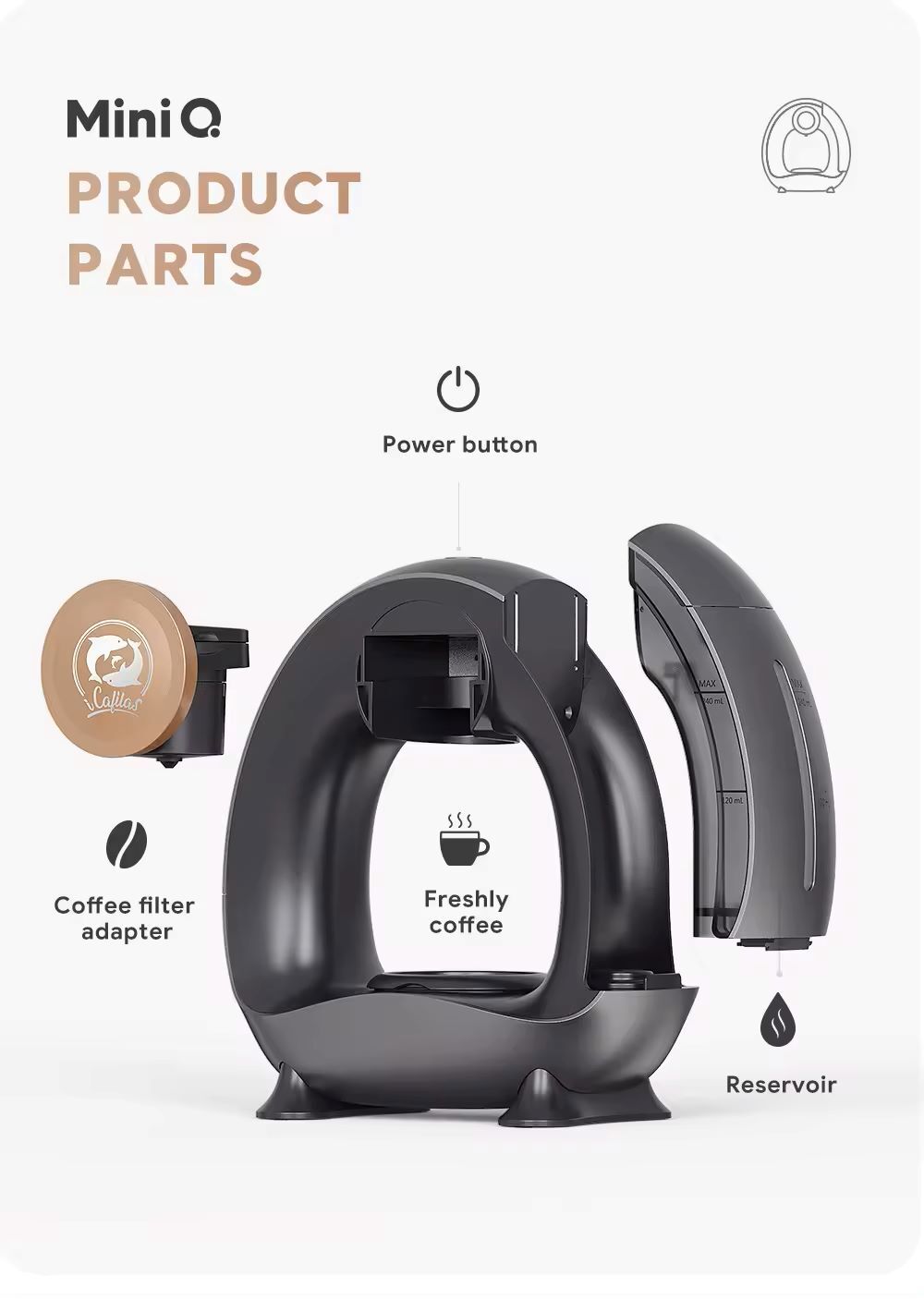 Mini Q Coffee Machine Portable American Coffee Machine For Home Office ...