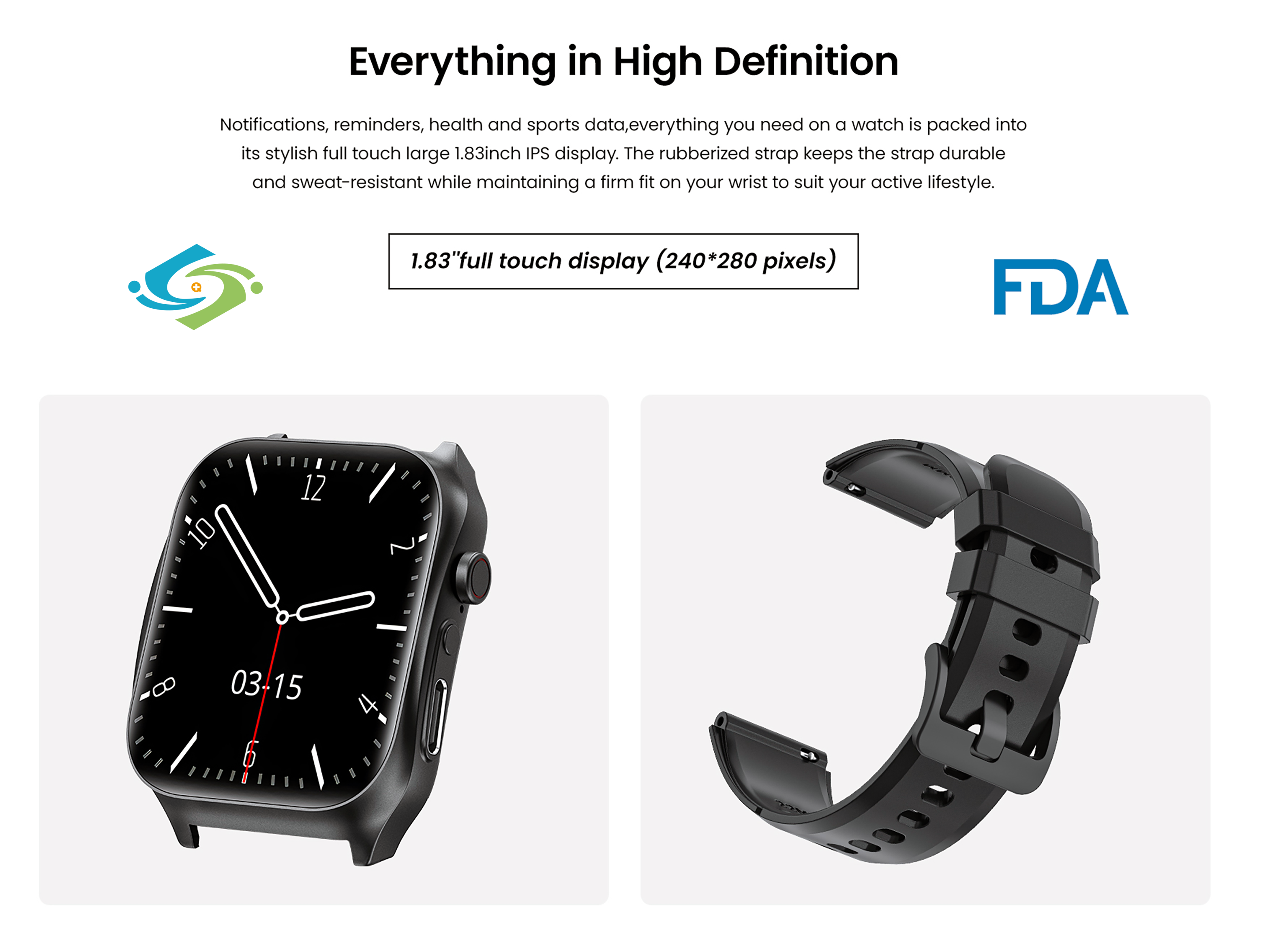 Cfda Nmpa Smart Health Watch, 4g Sos Calling & Positioning, Spo2 ...