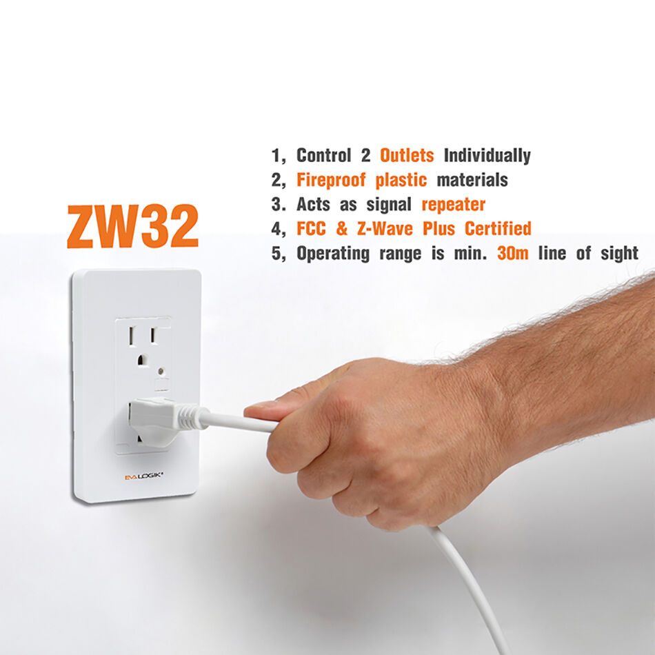 Usa Standard 2-outlet Z-wave Smart Wall Socket 15amp 110v-250v Smart ...
