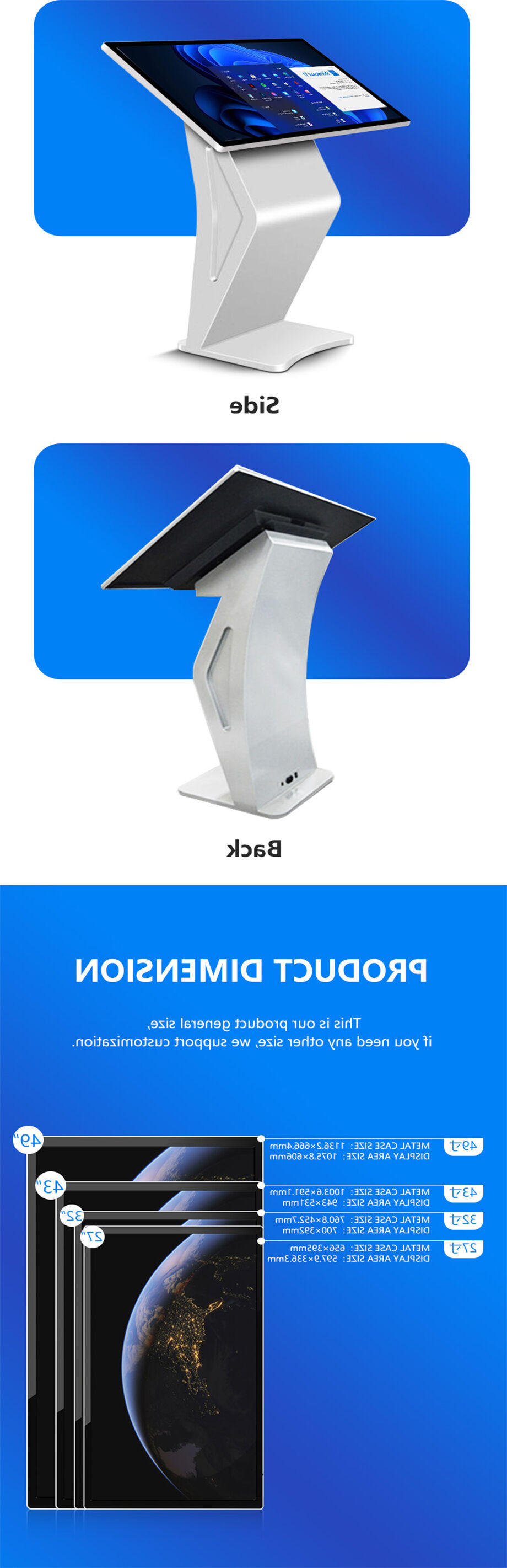 Floor Standing Interactive Information Inquiry Self Service Kiosk Touch ...