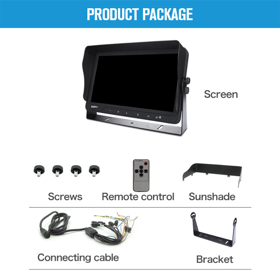 Private Model 7 Inch Touch Button Car Monitor Reverse Bus Monitor 1024* ...