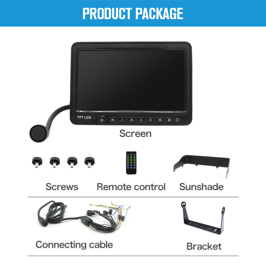 Hot Sale 7 Inch Ahd Car Monitor Reverse Rear View Monitor Split Quad ...