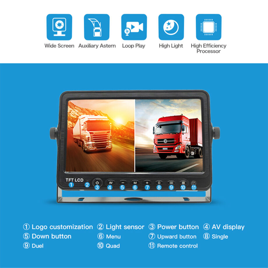 Hot Sale 7 Inch Ahd Car Monitor Reverse Rear View Monitor Split Quad ...