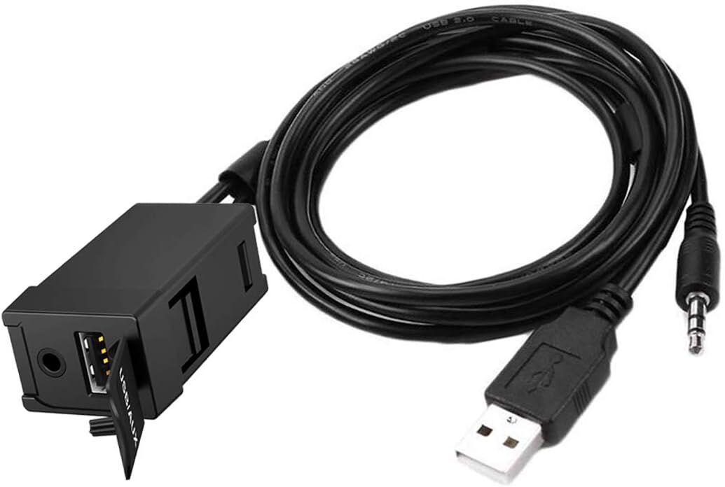 Auto Usb & 3.5mm Aux Flush Mount Cable For Toyota, Usb Aux Socket ...