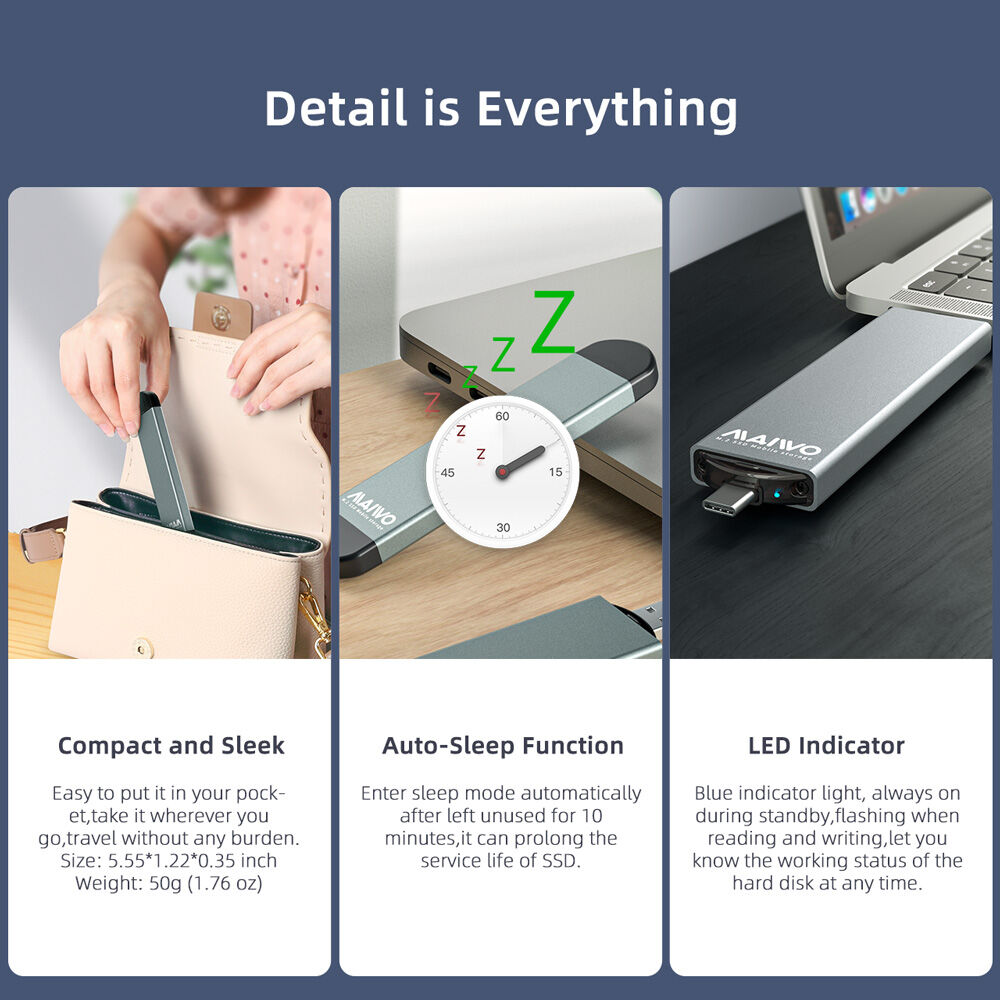 Maiwo K1683p2 Aluminum Sata / Nvme M.2 Ssd Enclosure External Hdd ...