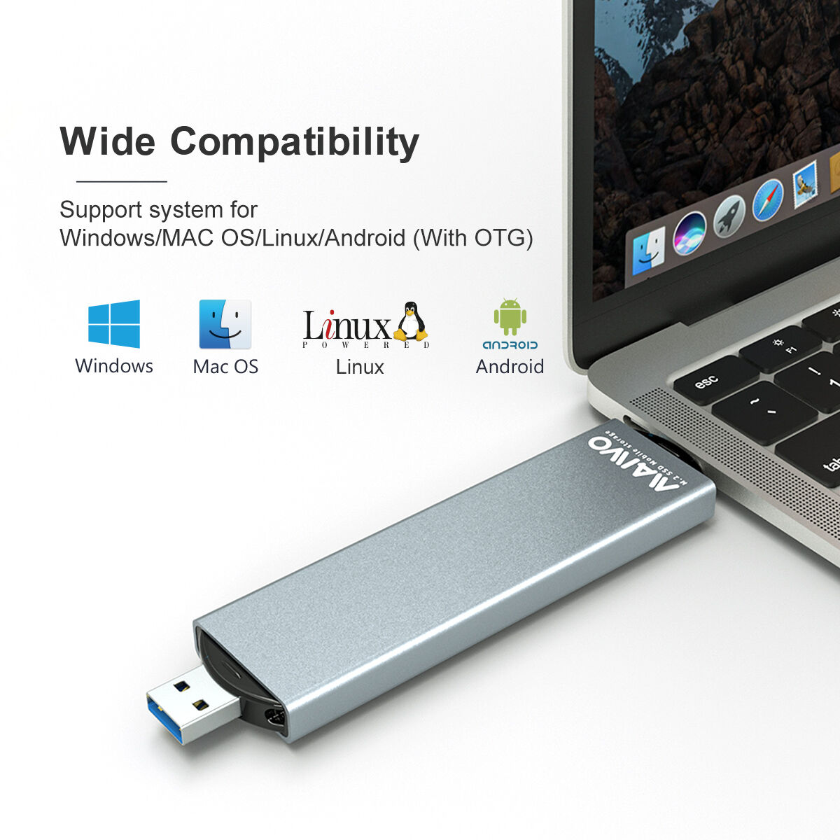 Maiwo K1683p2 Aluminum Sata / Nvme M.2 Ssd Enclosure External Hdd ...