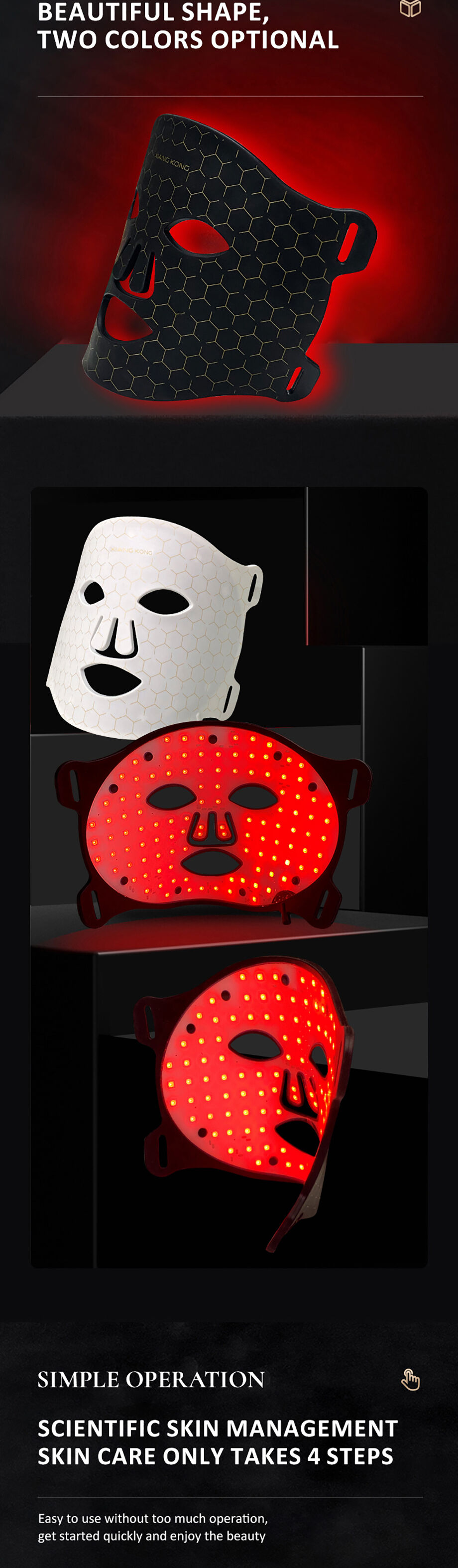Photon Therapy Mask Infrared Red Light Skin Rejuvenation Anti-wrinkle ...