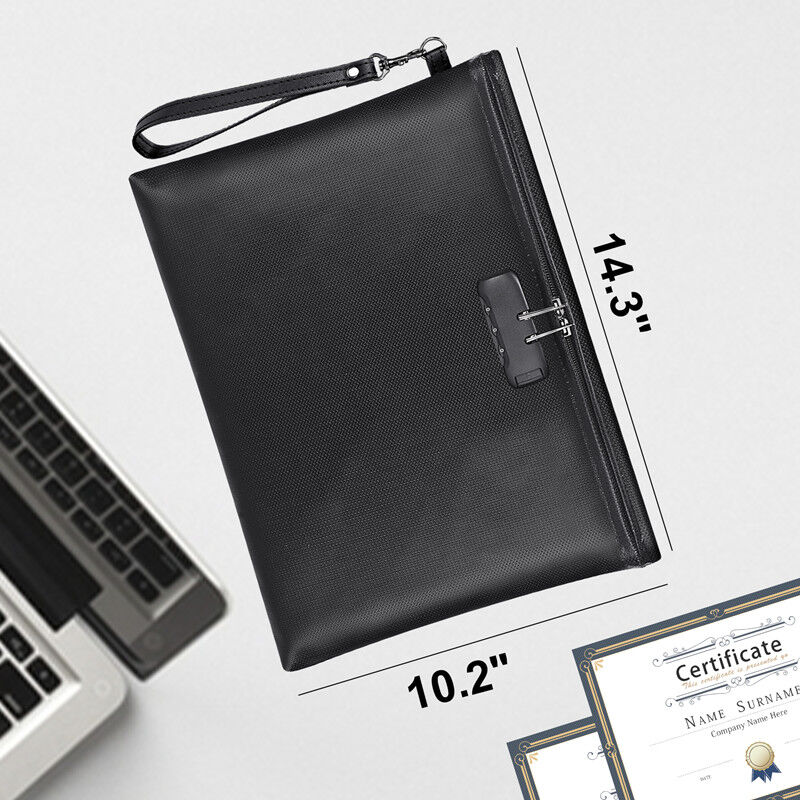 Fireproof Document Bag With Lock Fireproof Waterproof Money Bag Safe ...