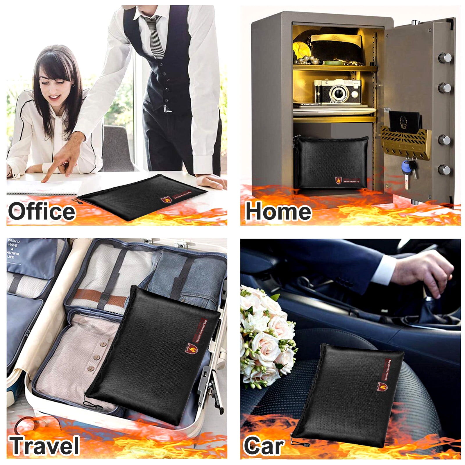 Fireproof Document Bags Fire And Water Resistant Money Cash Safte ...