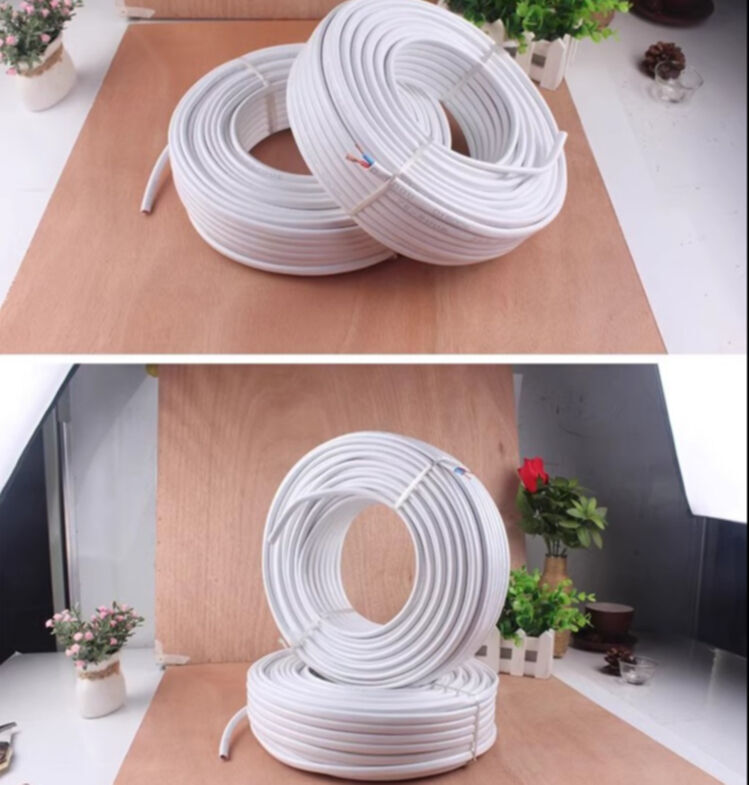 Flat Twin 2 Core Thin Wall Cable Wire White 0.5mm 0.75mm 1mm 1.5mm 2 ...