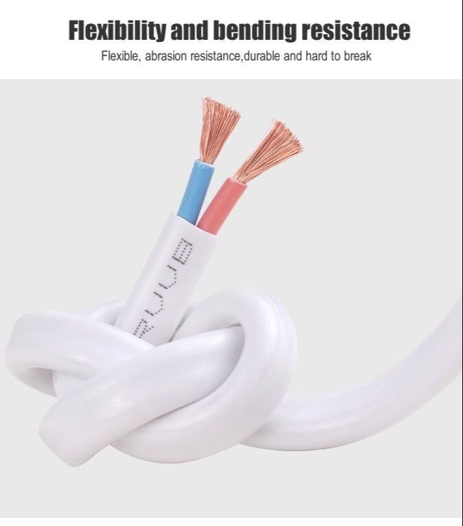 Flat Twin 2 Core Thin Wall Cable Wire White 0.5mm 0.75mm 1mm 1.5mm 2 ...