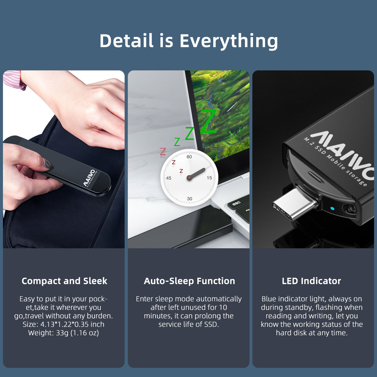 Maiwo K1683l Aluminum Sata M.2 Ssd Enclosure External Hdd Casing Case ...
