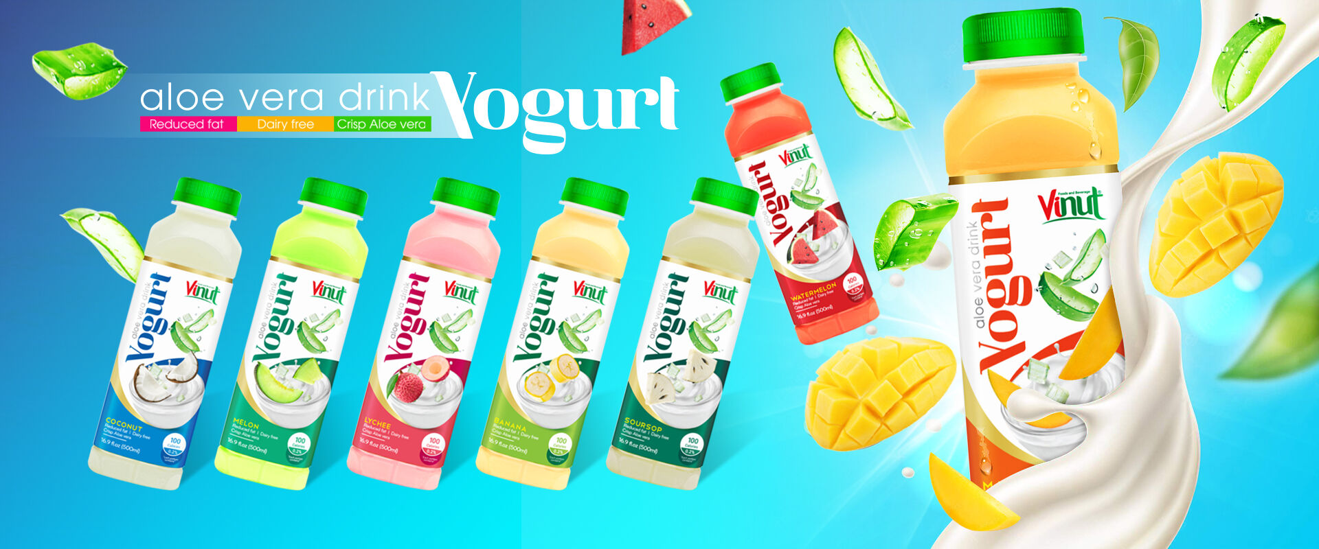 16.9fl Oz Aloe Vera Lychee Yogurt Juice Drink Hot Selling No Sugar ...