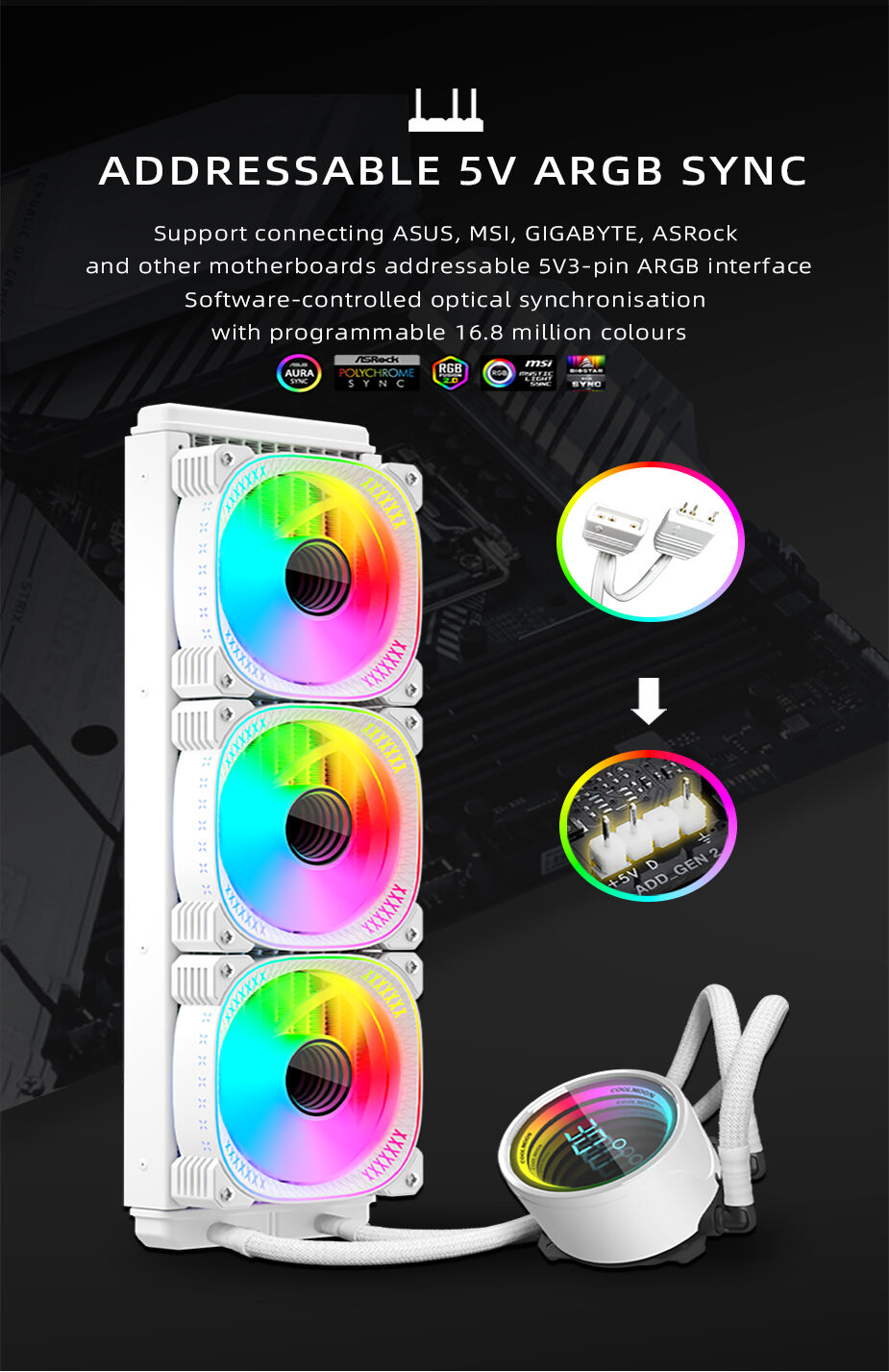 Coolmoon Wholesale Customization 360mm Aio Cooler Gaming Computer Cpu ...