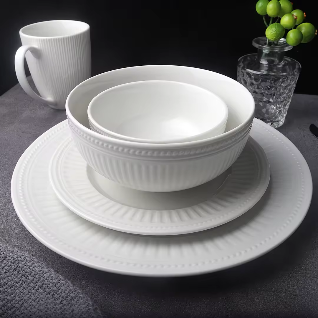 Kitchen Plate Sets Ceramic Porcelain Table War Clay Hotel Tableware ...
