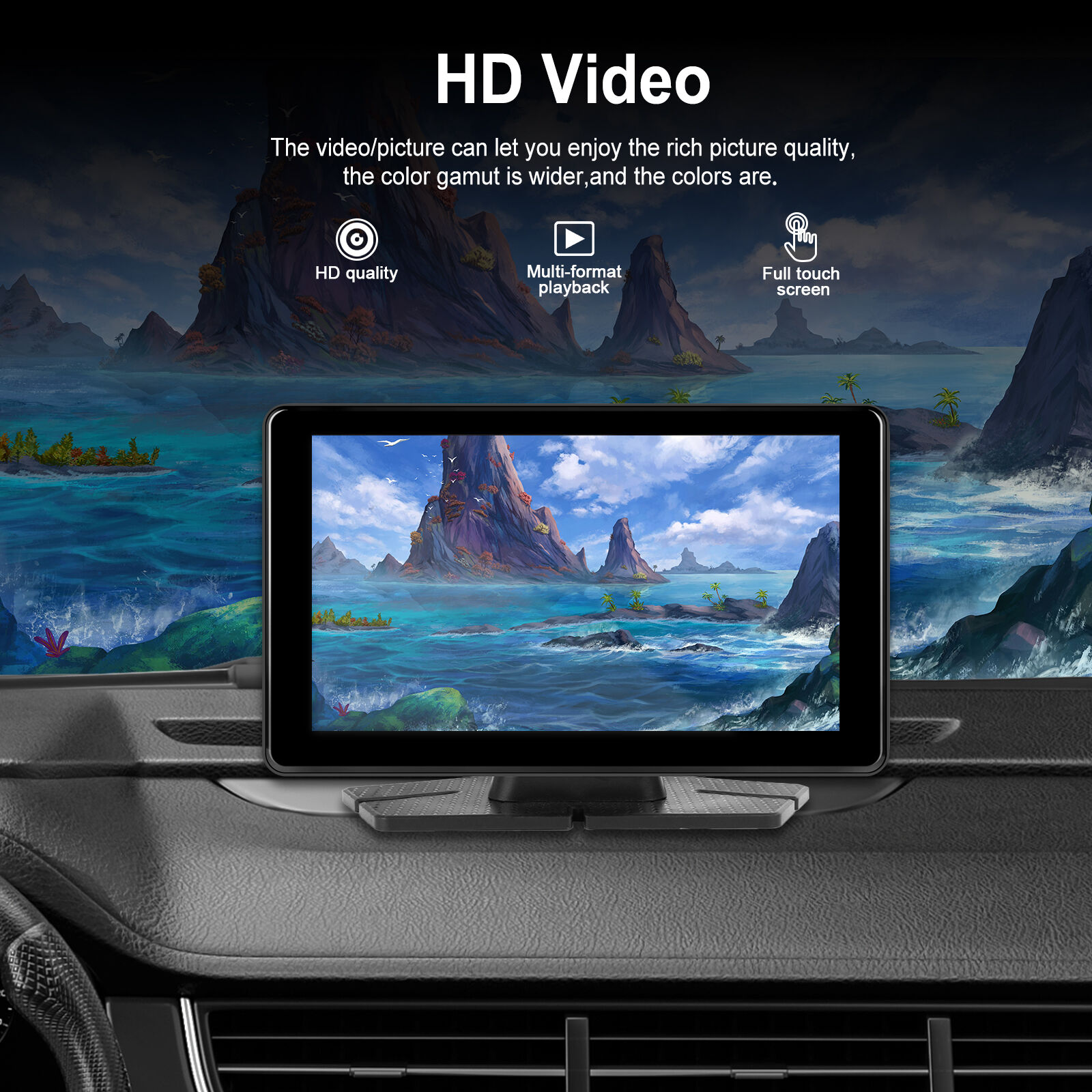 Podofo Portable Wireless Carplay Android Car Radio Pnd 7 Inch Touch ...