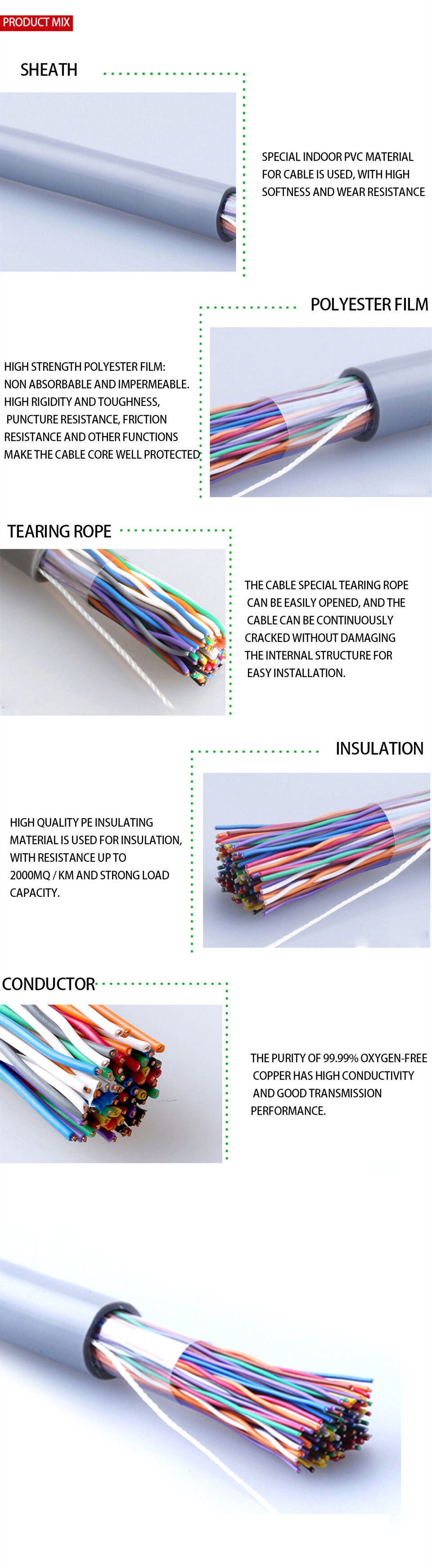 Cat3 Cat5e Indoor Utp Multi Pair Intercom Telephone Data Communication ...