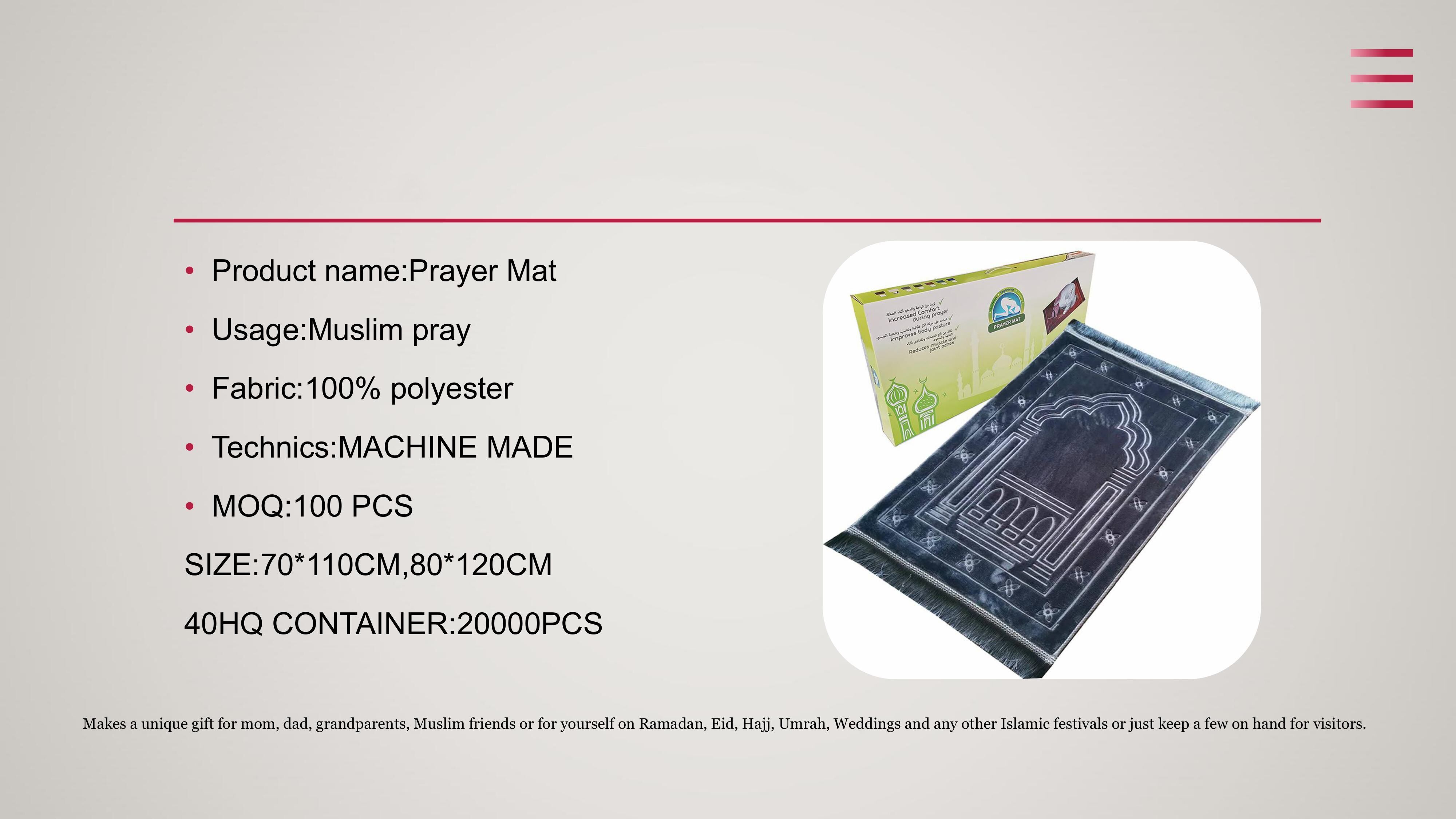 100% Polyester Prayer Muslim Prayer Mat Hot Sale From China - Expore ...