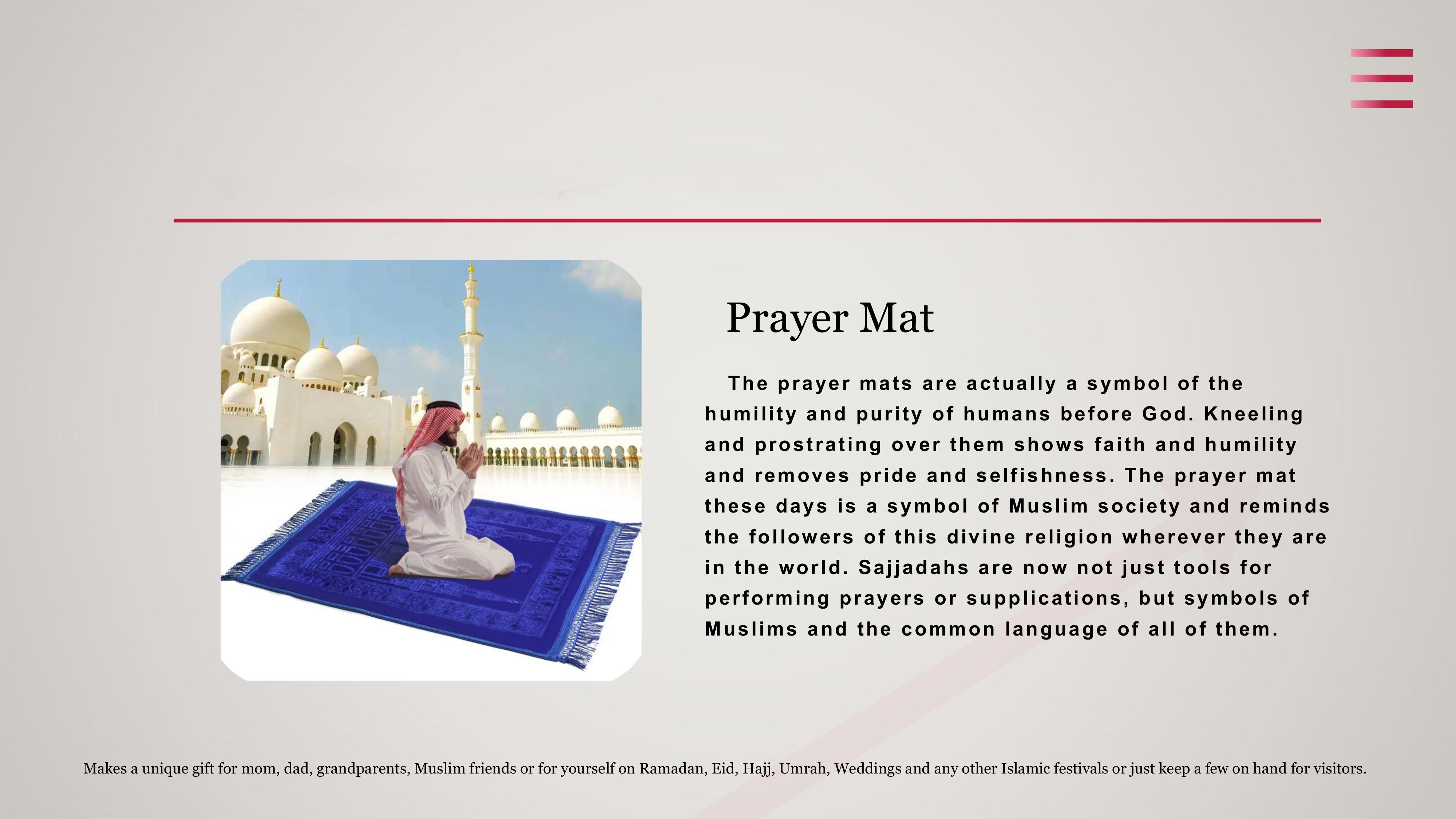 Zhongle Travel Prayer Rug Thick Prayer Rug Islam Praying Carpet Islam ...