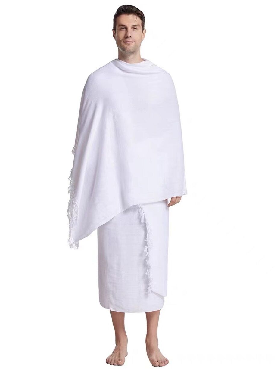 Wholesale 100% Cotton Embroidered Soft Soft Ihram Hajj Towel White ...