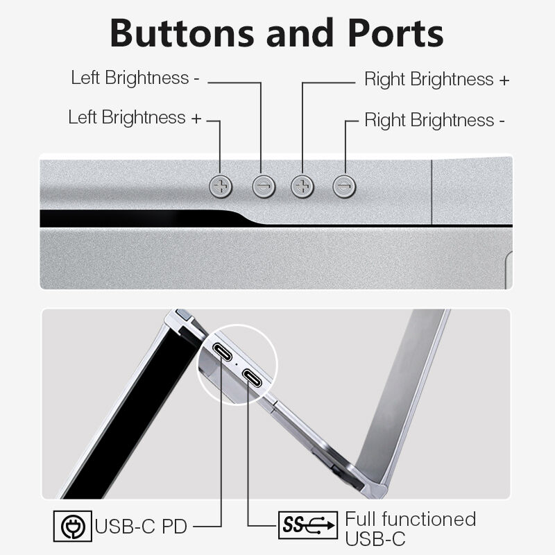 2024 New Product 15 Inches Dual Monitor 2ips 1080p Screen Portable Type ...