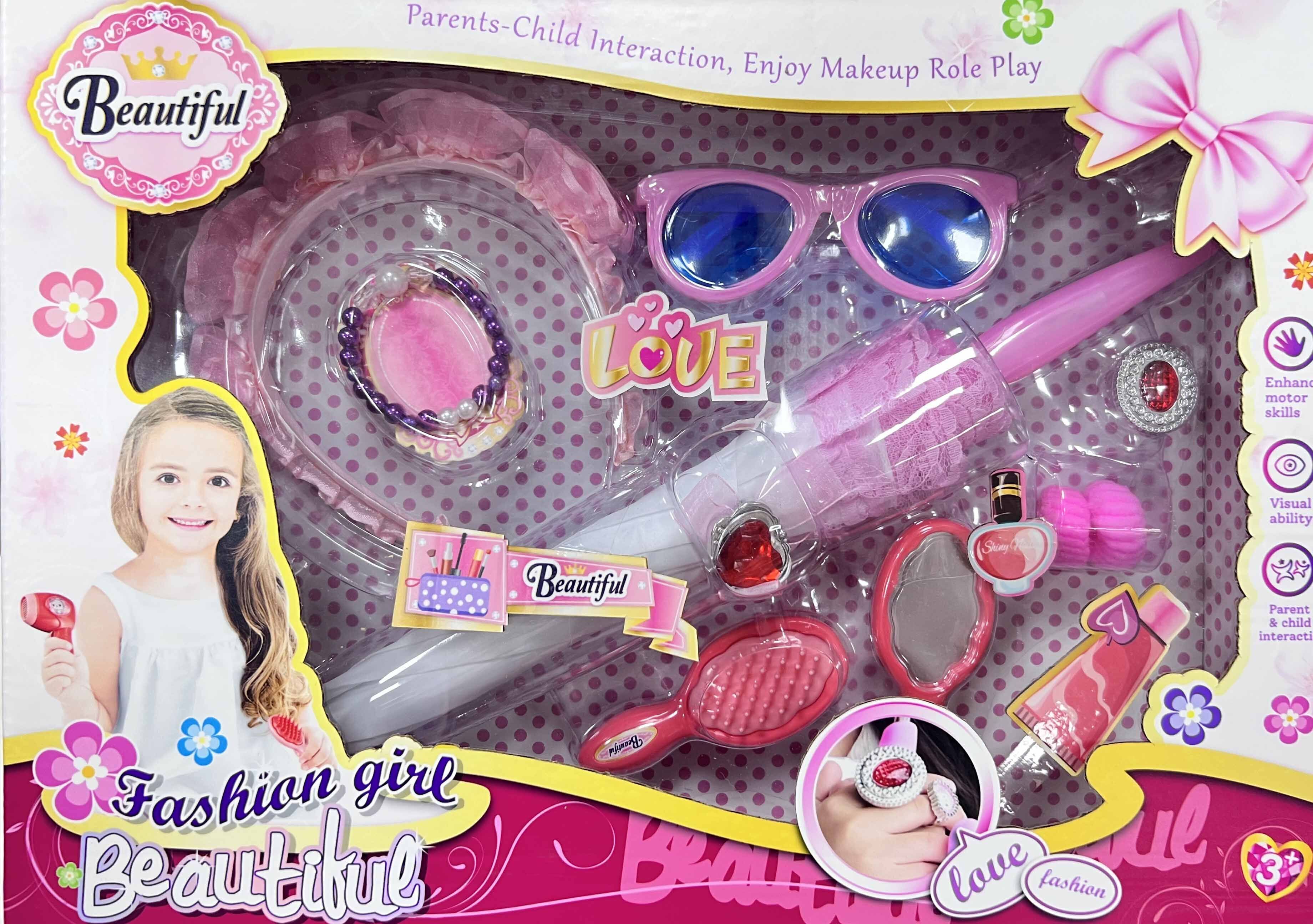 Pretty Girl Dress-up Toys Set With Elegant Umbrella And Sunglasses ...