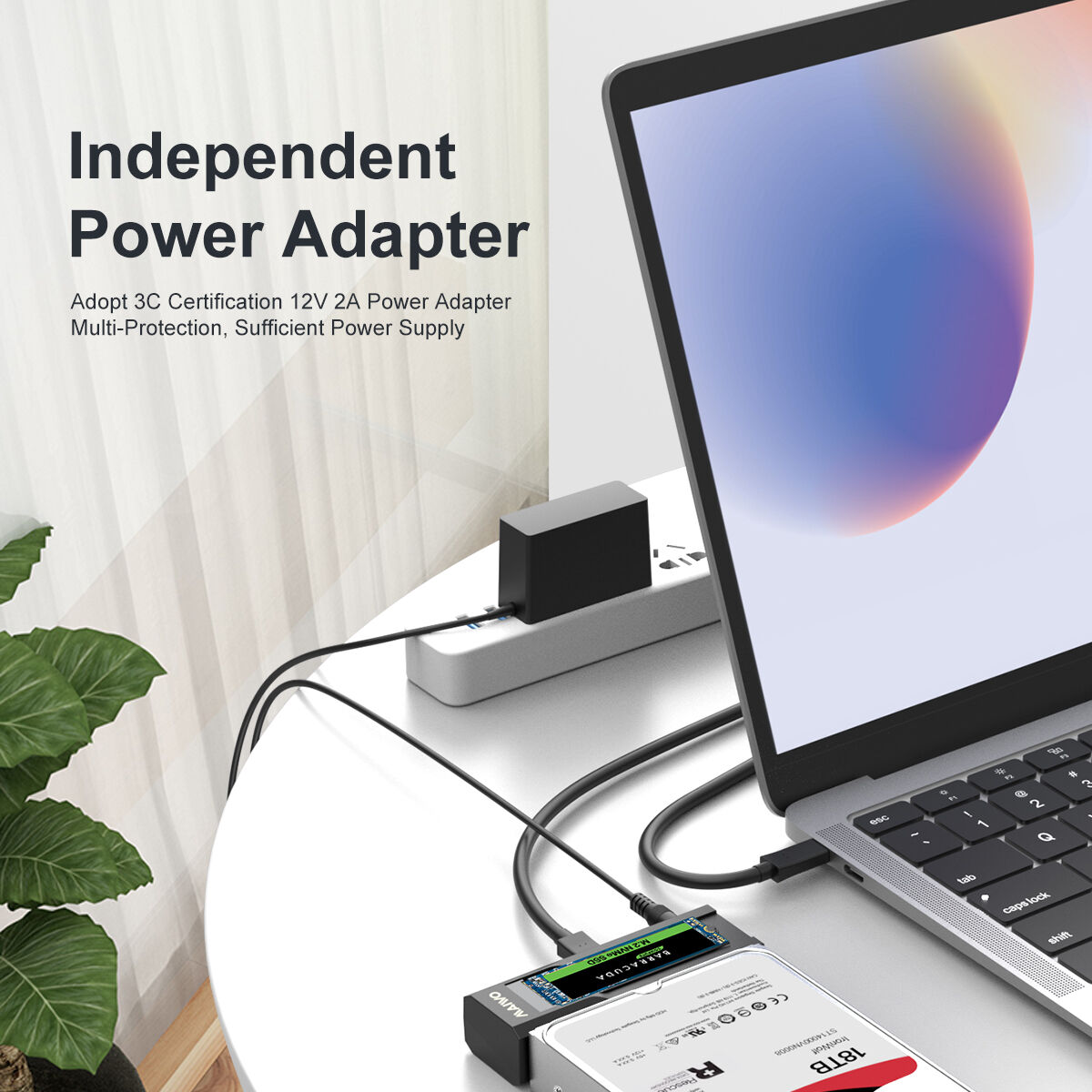 Maiwo K10635p2 Usb C Adapter For 2.5" 3.5" Sata Hdd / Ssd Sata / Nvme M ...