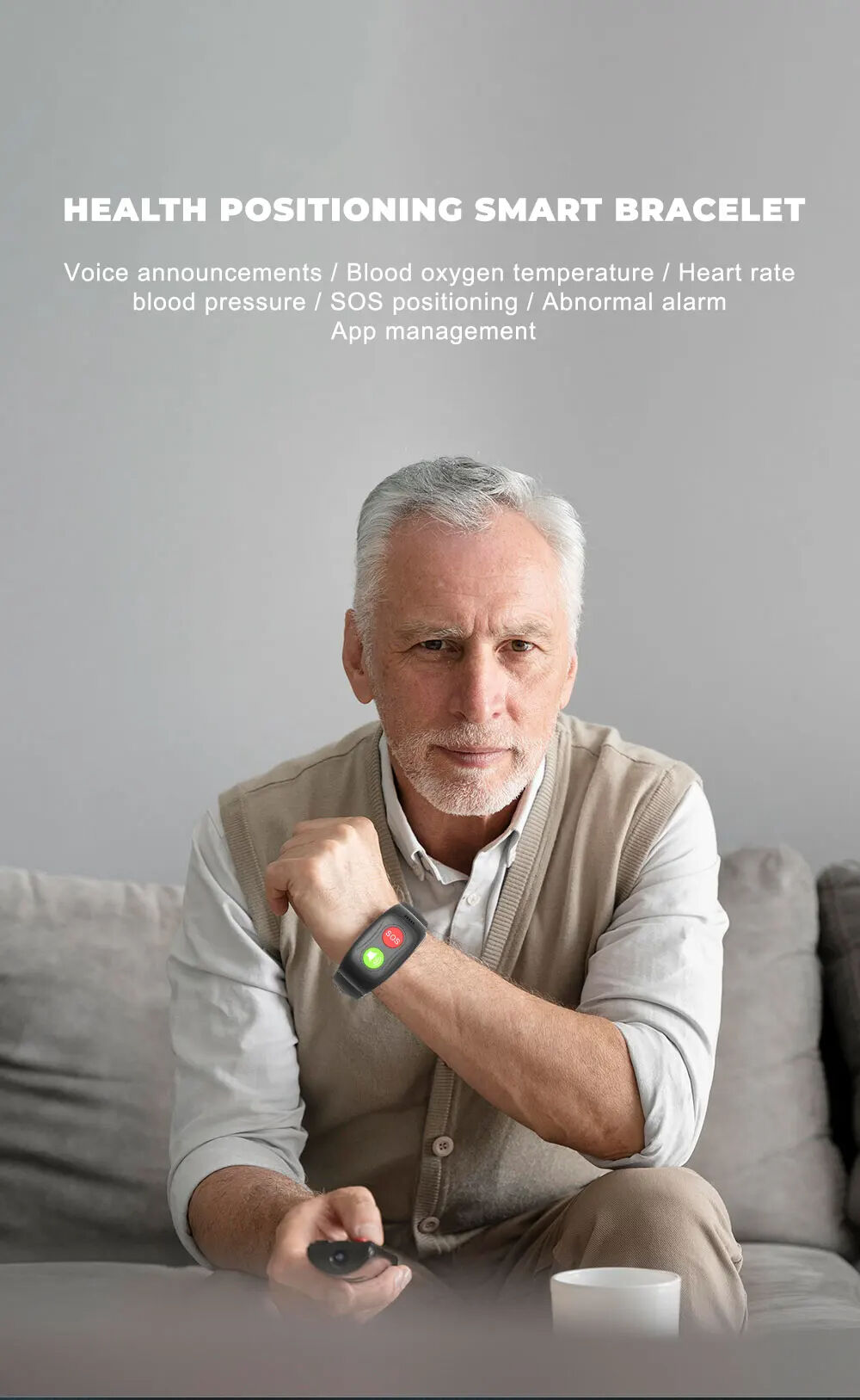 High Quality Emergency Elderly Fall Detection Wristband Sos Button 4g Gsm Gprs Gps Gps Elder ...