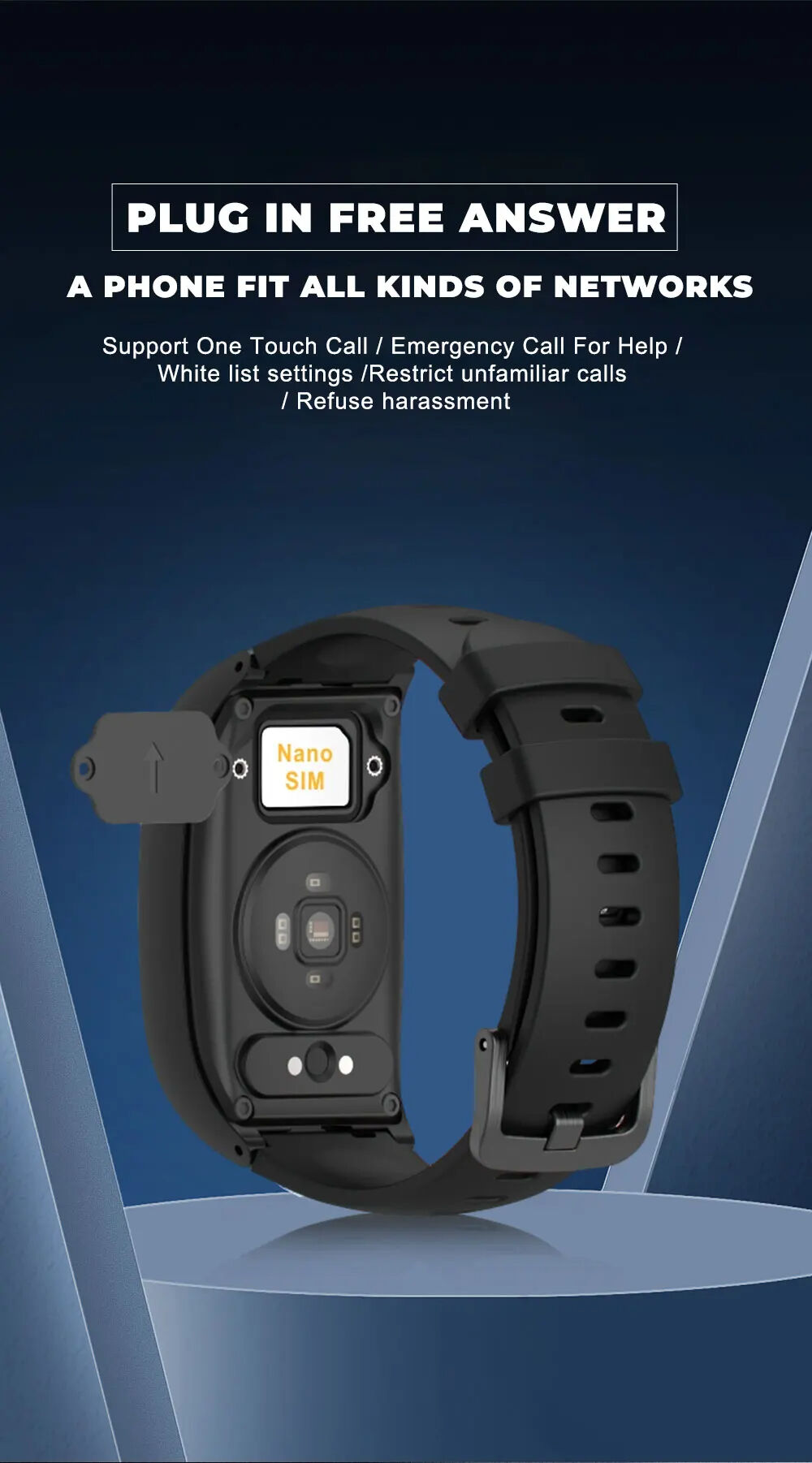 High Quality Emergency Elderly Fall Detection Wristband Sos Button 4g ...