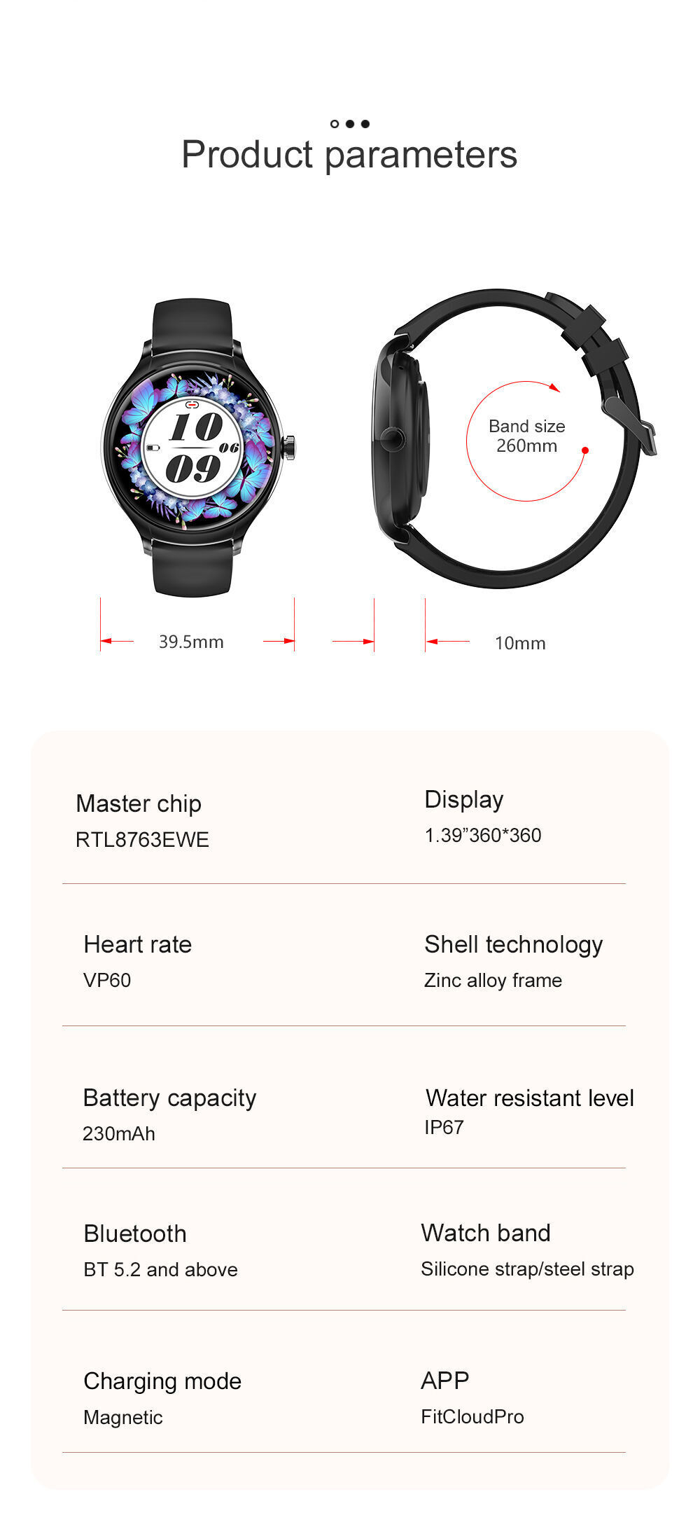 2024 New Arrivals Full Screen Sport Smart Watch Vkt67 Bt Call Heart ...