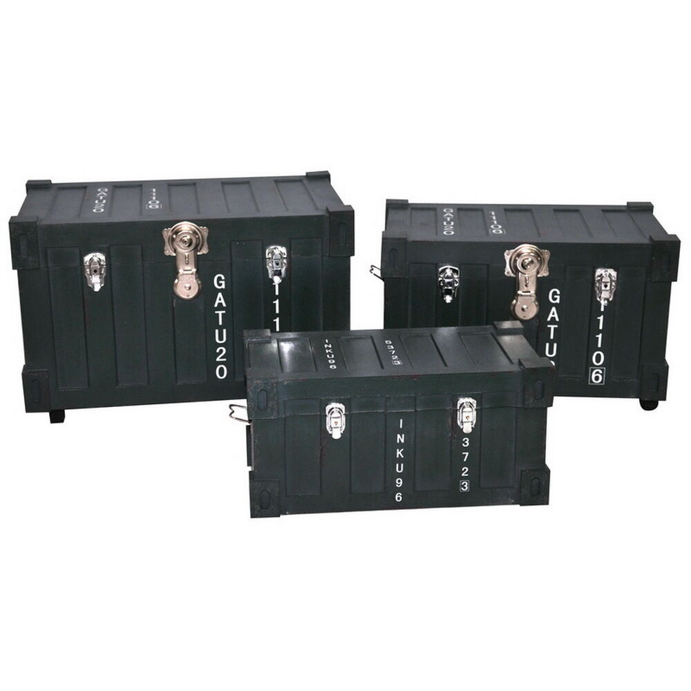 Handmade Wood Square Set Of 3 Vintage Furniture Fabric Box Rectangle ...