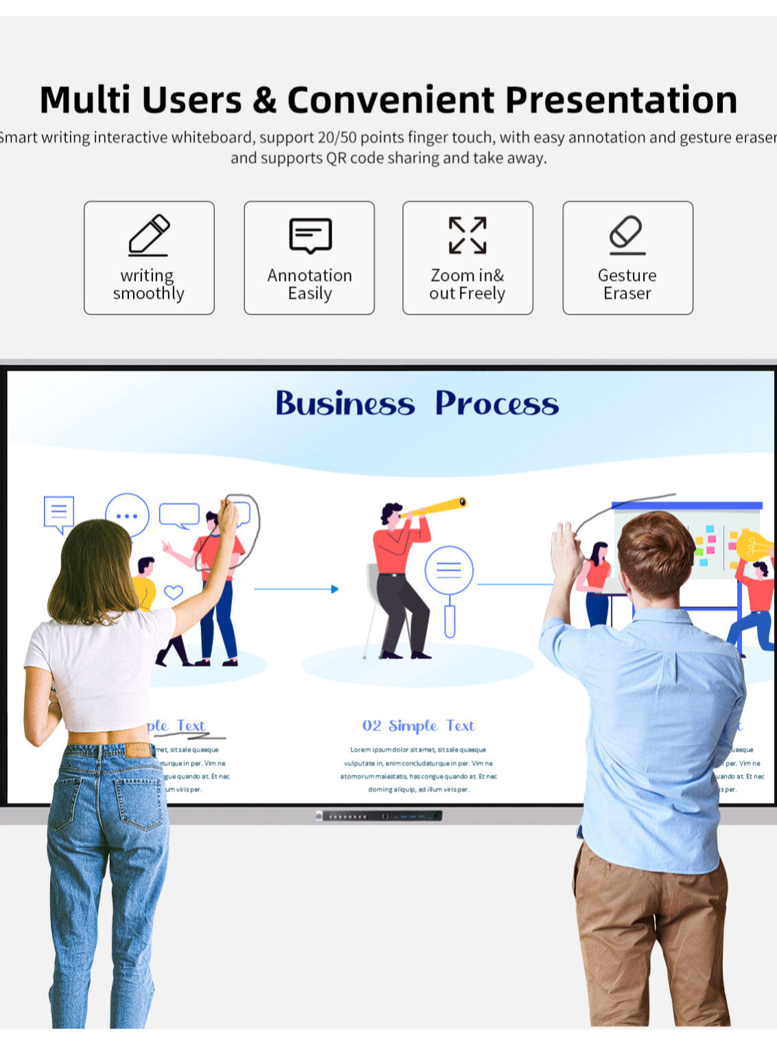 Eiboard Share 65 75 Inch Vivid Oem Factory 8k Meeting Room Display ...