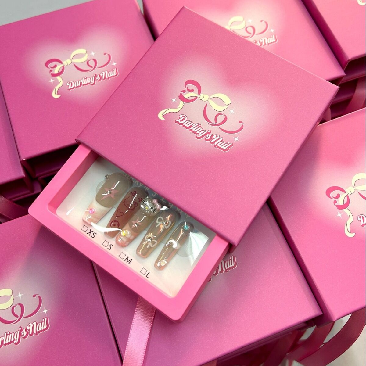 Nail Package Box Papers Empty Nail Tip Box Packaging Adhesive Double ...