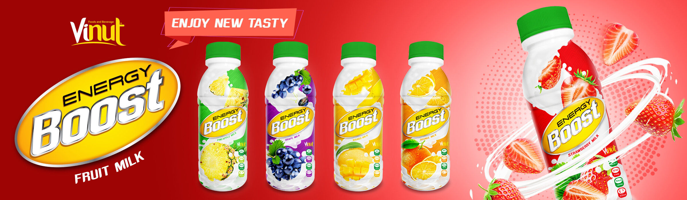 350ml Energy Boost Mango Milk Bottle Drink /low Fat No Sugar/free ...