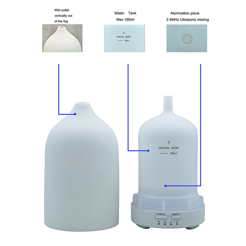 160ml Factory Ceramic Essential Oil Diffuser Indoor Electric Ultrasonic ...