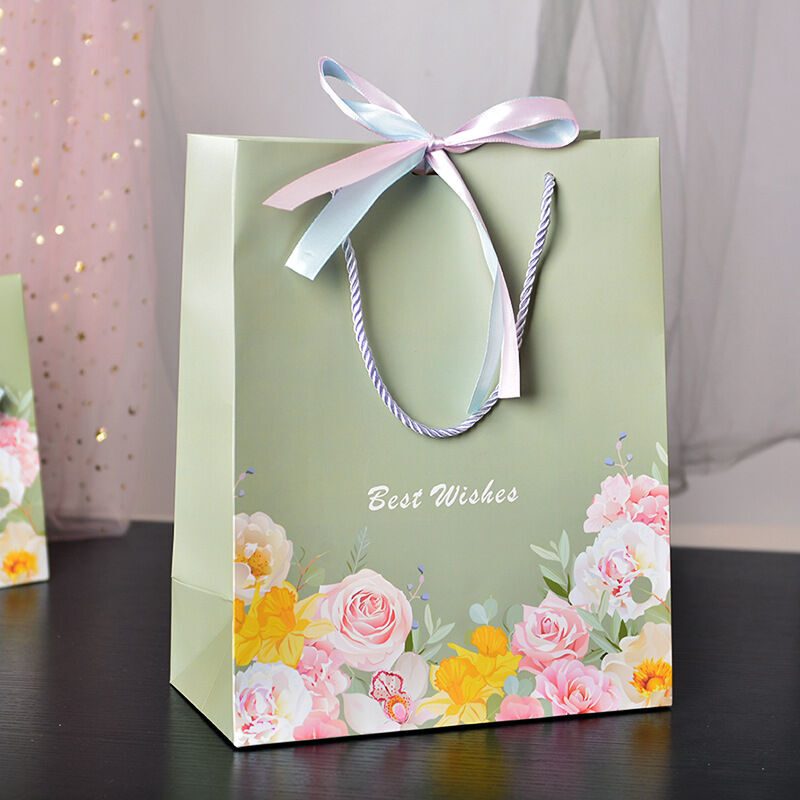 Manufacturer Custom Reusable Coated Paper Floral Gift Bags With Pink ...