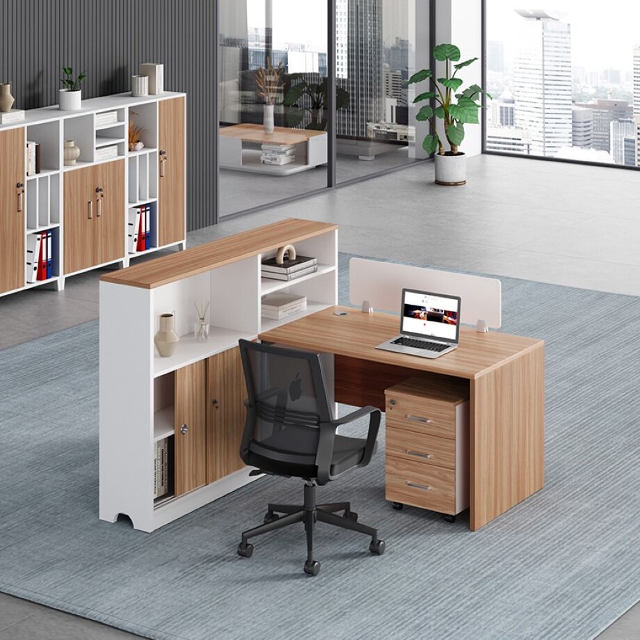 Wooden Eco-friendly Office Desk With Multifunction High Cabinet/screen ...