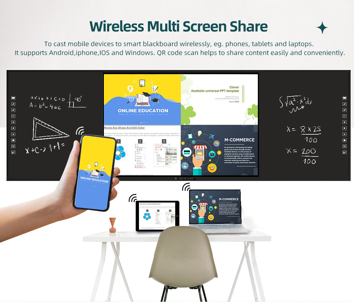 185 Inch Educational Equipment Android Windows Gaming Pc Ultra Hd Lcd Display Smart Multi Touch ...