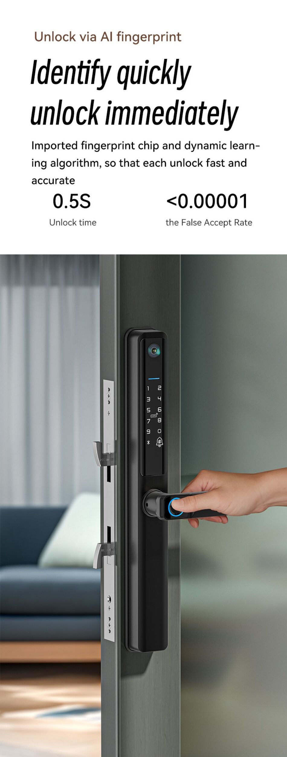 Tuya Ttlock Ble Wifi Lock Slim Smart Fingerprint Aluminum Door Lock For ...