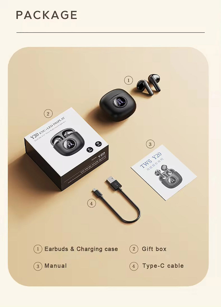 Private Model Y20 Bluetooth Earphones 5.3 Cross-border New Enc Noise ...