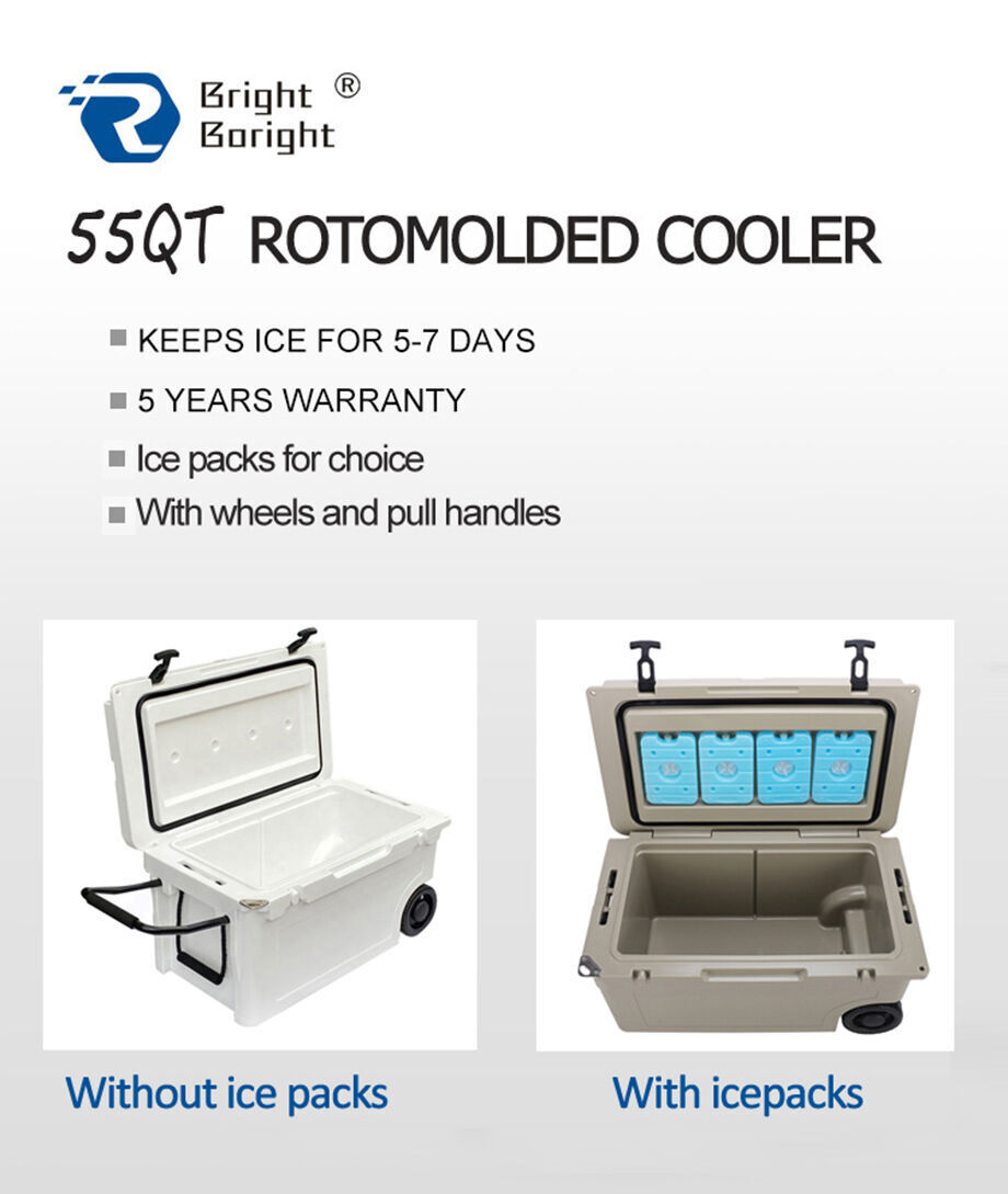 55qt Rotomolded Ice Chest Mobile Cooler Camping Lunch Box Food Storage ...