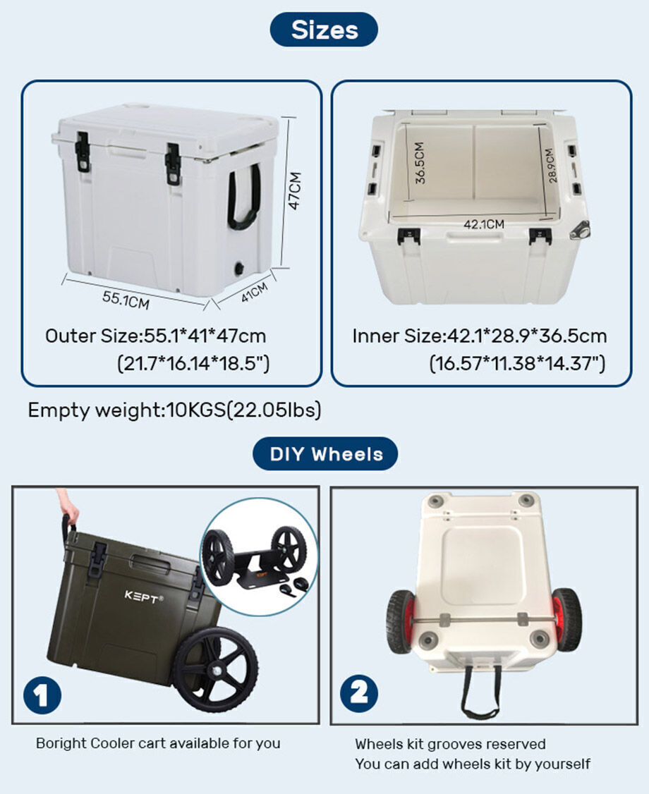 New Design Big Size 43l Insulation Ice Chests Hard Rotomolded Coolers ...
