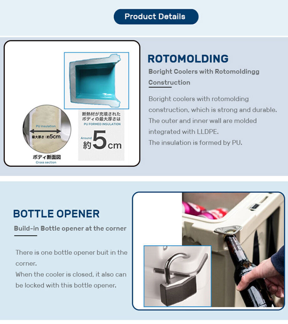 New Design Big Size 43l Insulation Ice Chests Hard Rotomolded Coolers ...