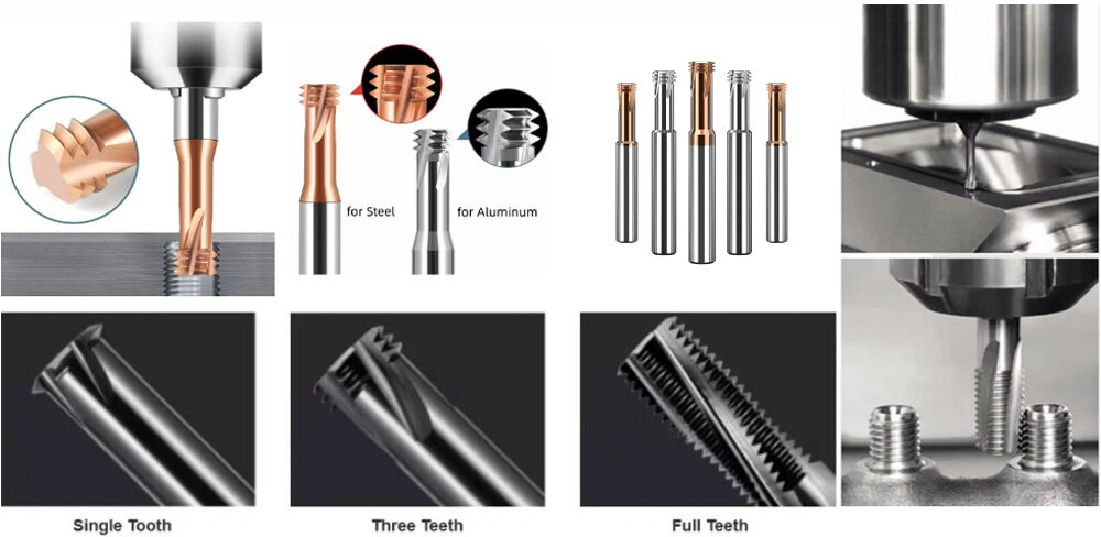 Custom Single Tooth Flute Spiral Endmill Unc Three Teeth Solid Carbide Threading End Mill Full ...