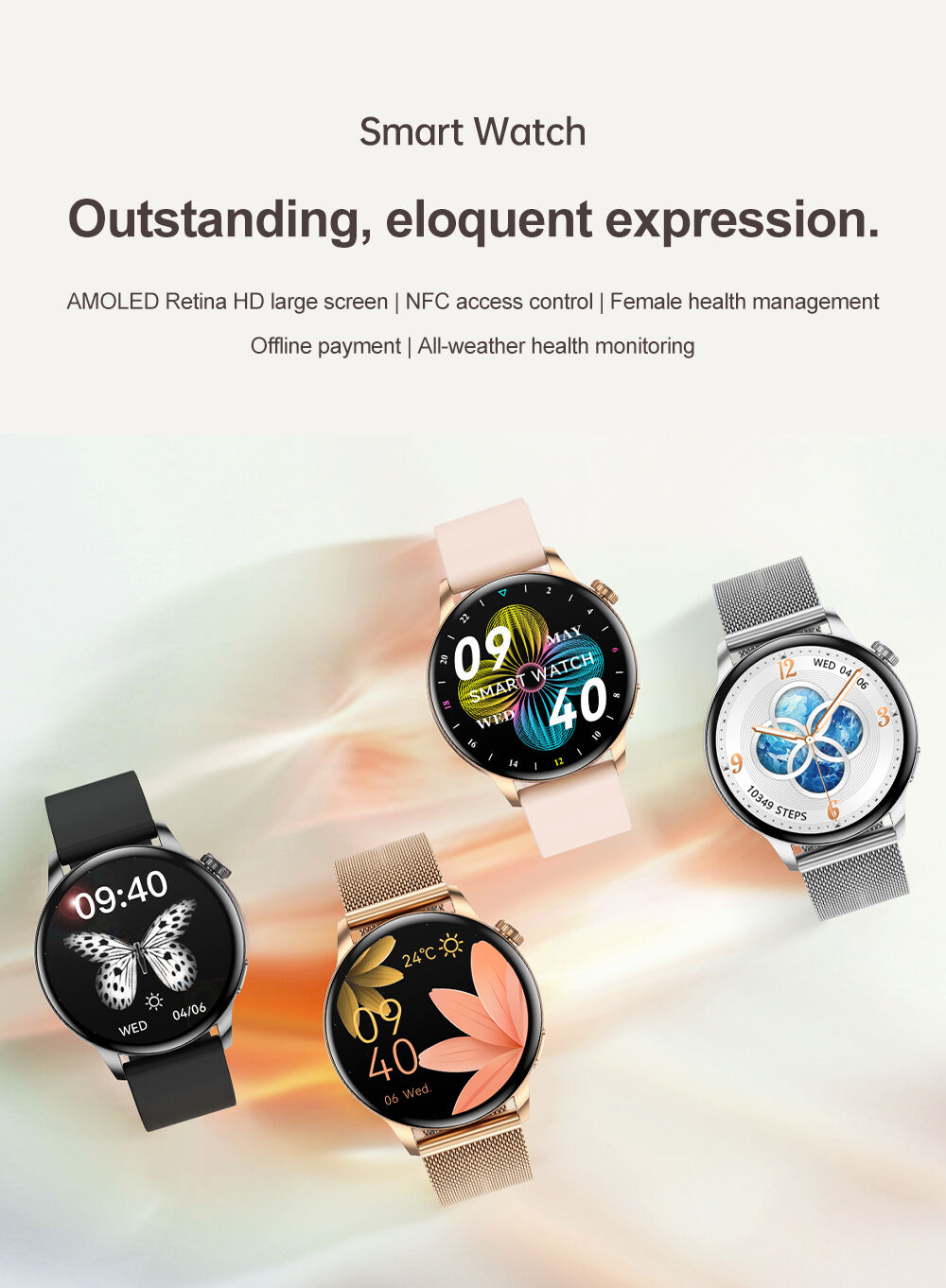 Manufacturer+health And Sleep Monitoring+smartwatch+moving Electrons In ...